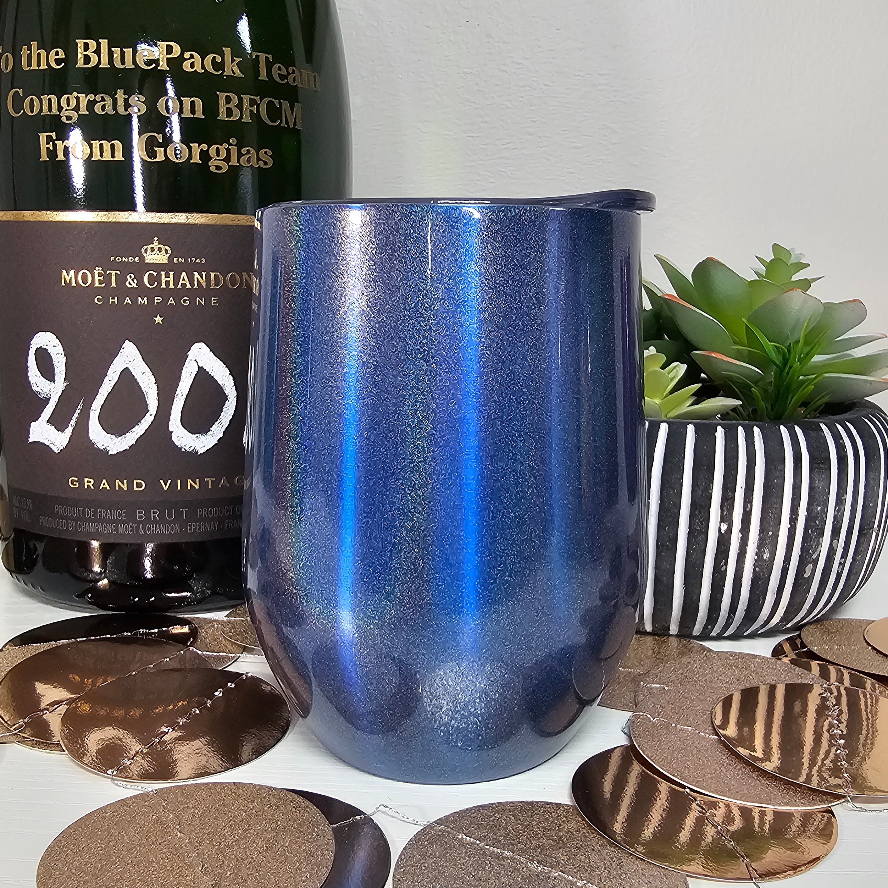 Clearance | Piper Lou Sparkle Blue Wine Cup – Piper Lou Outlet